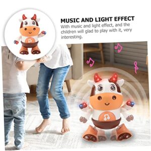 Totority Dancing Robot Kids playset pet Toys 18 Month Toys Cow Talking Robot Toy Portable Music Toy Funny Kids Plaything Interesting Children Toy Motor Remote Control Plastic Baby