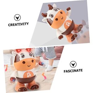 Totority Dancing Robot Kids playset pet Toys 18 Month Toys Cow Talking Robot Toy Portable Music Toy Funny Kids Plaything Interesting Children Toy Motor Remote Control Plastic Baby