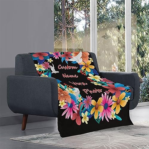 Psesaysky Customize Blanket for Bed Ultra Soft Printed Flannel Throw Blanket High Density Coral Velvet Throw Blanket Comfortable for Kids, Women & Man (XL Size 130 * 150cm)