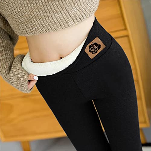 Womens Sherpa Fleece Lined Thermal Jeans Comfort Sweatpant Athletic Fit Jogger Sweatpant(B-Black,X-Large)