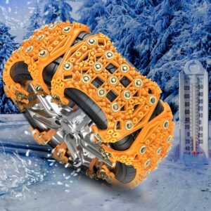 XhuangTech Car Snow Chains 6 pack Emergency Anti-Skid Wear-Resistant Non-Deformation Thickening Rubber Universal Tire Snow Chains for Width 165mm-225mm