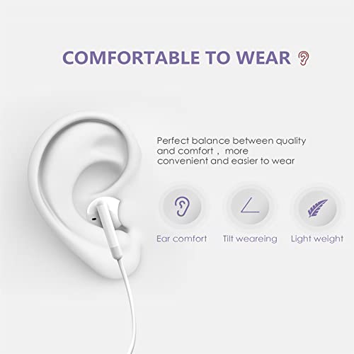 2 Packs-Apple Earbuds with Lightning Connector(Built-in Microphone & Volume Control)[Apple MFi Certified] Headphones Compatible with iPhone 13/12/SE/11/XR/XS/X/7/7 Plus/8/8Plus Support All iOS System