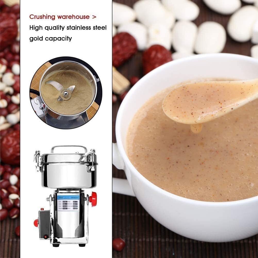 Grain Mills Stainless Steel Electric Grain Grinder High Speed Swing Type Grain Grinder Machine Powder Machine for Grinding Various Grains Spice