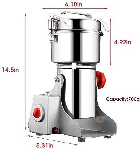 Grain Mills Stainless Steel Electric Grain Grinder High Speed Swing Type Grain Grinder Machine Powder Machine for Grinding Various Grains Spice