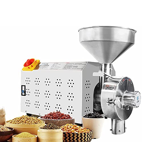 Commercial Electric Grain Grinder, Industrial Chili Grinder, Sesame Peanut Walnut Almond Spice, Stainless Steel Bean Food Grinder