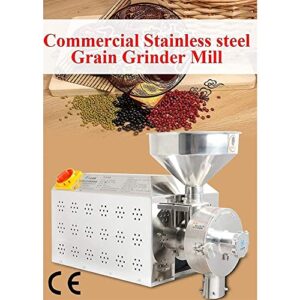 Commercial Electric Grain Grinder, Industrial Chili Grinder, Sesame Peanut Walnut Almond Spice, Stainless Steel Bean Food Grinder