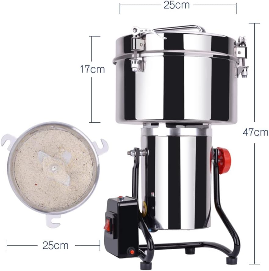 Whole Grain Grinder, Electric Grain Vanilla Grinder, Powder Machine, High Speed Stainless Steel Coffee Grinder, Corn Pepper Powder