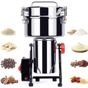 Whole Grain Grinder, Electric Grain Vanilla Grinder, Powder Machine, High Speed Stainless Steel Coffee Grinder, Corn Pepper Powder