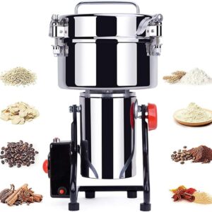 Whole Grain Grinder, Electric Grain Vanilla Grinder, Powder Machine, High Speed Stainless Steel Coffee Grinder, Corn Pepper Powder