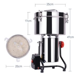 Whole Grain Grinder, Electric Grain Vanilla Grinder, Powder Machine, High Speed Stainless Steel Coffee Grinder, Corn Pepper Powder