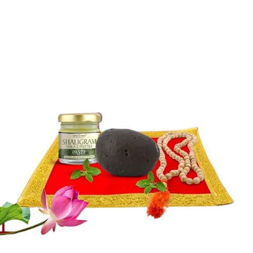 Vedic Vaani Aniruddha Vishwambhara Matsya Kurma Vishnu Avatar Shaligram|Shaligram Paste|Tulsi mala (Pack of 3)