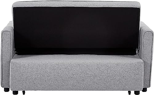 3-in-1 Convertible Upholstered Loveseat Sofa Couch with Pull-Out Sleeper Bed,2-Seat Futon Lounge Recliner Sofá Chair with Adjustable Reclining Backrests,Lumbar Pillows and Side Pockets for Living Room