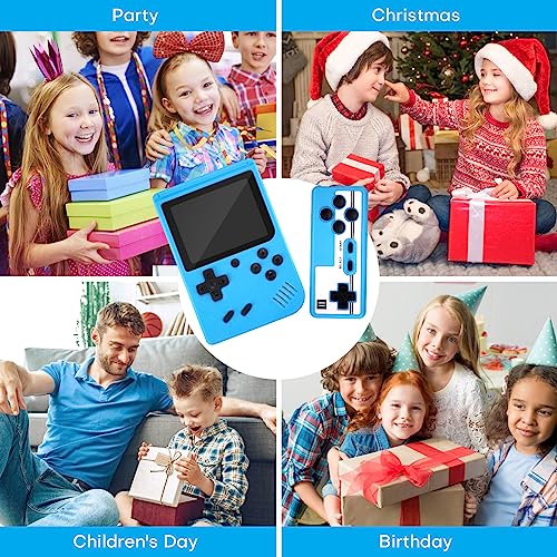 Retro Handheld Game Console,Handheld Game Console， 400+ Classical FC Games,Portable Gaming Kids Electronics with Color case Mini Video Games Gameboy Support Connecting TV & 2 Players(Blue 400)