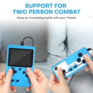 Retro Handheld Game Console,Handheld Game Console， 400+ Classical FC Games,Portable Gaming Kids Electronics with Color case Mini Video Games Gameboy Support Connecting TV & 2 Players(Blue 400)