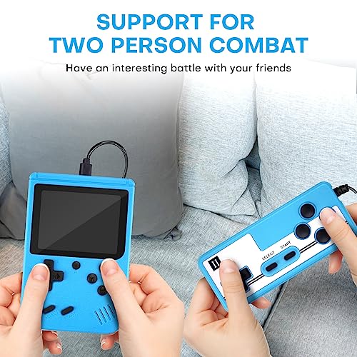 Retro Handheld Game Console,Handheld Game Console， 400+ Classical FC Games,Portable Gaming Kids Electronics with Color case Mini Video Games Gameboy Support Connecting TV & 2 Players(Blue 400)