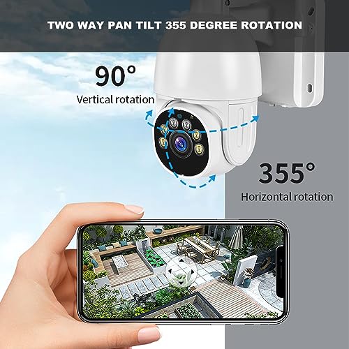 Solar Powered 1080P Security Camera 355° Pan Tilt AI Human Detection 2 Way Talk Extended Battery Life for Yard Factory Orchard Night Security Camera