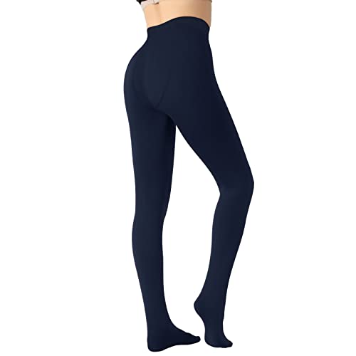 Women's Fleece Lined Yoga Pants Soft and Comfortable Pant High Waisted Jogger Sweatpants(A-Navy,One Size)