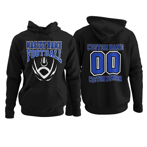 Custom Football Hoodie, Personalized Football Hoodie, Custom Game Day Hoodie, Football Spirit Wear Hoodie, Custom Football Team Hoodie (HOT PINK)