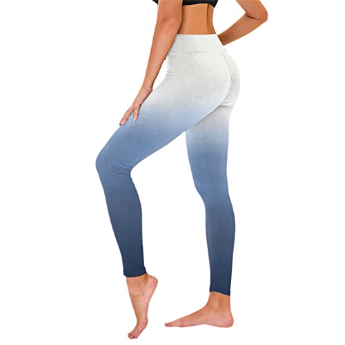 bawilom Womens Yoga Leggings Gradient Print Butt Lifting Stretch Seamless High Waisted Lightweight Workout Pants Activewear