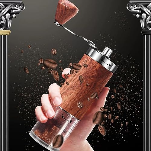 Manual Coffee Grinder, Hand Coffee Grinder Manual Grinder Hand Crank Grinder Vintage Coffee Grinder Burr Grinder Stainless Steel Hand Coffee Grinder with Adjustable Setting