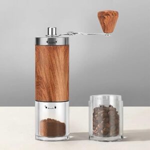 Manual Coffee Grinder, Hand Coffee Grinder Manual Grinder Hand Crank Grinder Vintage Coffee Grinder Burr Grinder Stainless Steel Hand Coffee Grinder with Adjustable Setting