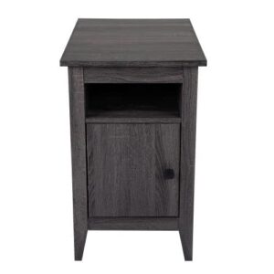 nightstand with one-door storage cabinet and open shelf