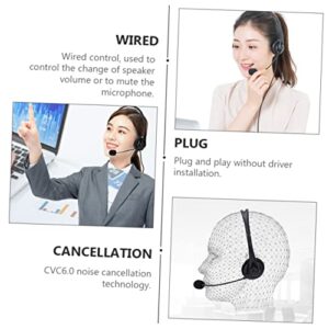 UKCOCO 2pcs Business Traffic Headset Noise Cancelling Earphones Wired Over Ear Headphones Corded Headphones Earphones with mic Wire Control Headset Headphones with mic Sponge USB