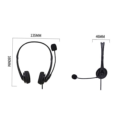 UKCOCO 2pcs Business Traffic Headset Noise Cancelling Earphones Wired Over Ear Headphones Corded Headphones Earphones with mic Wire Control Headset Headphones with mic Sponge USB