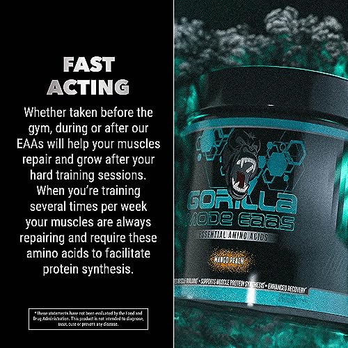 Gorilla Mode EAAs - Essential Amino Acids to Support Muscle Building, Enhanced Recovery, and Protein Synthesis/Use Before, During, or After Your Workout / 489 Grams (Bombsicle)