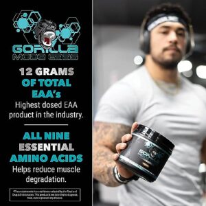 Gorilla Mode EAAs - Essential Amino Acids to Support Muscle Building, Enhanced Recovery, and Protein Synthesis/Use Before, During, or After Your Workout / 489 Grams (Bombsicle)