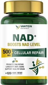 vantein nad supplement 500mg, supports skin health, healthy aging, boost nad levels, muscle health, promotes immune