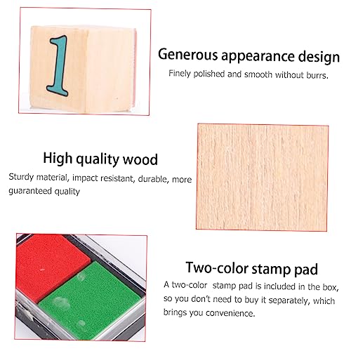 Tofficu Wood Toys 3 Sets Number Stamps Wooden for Card Making Diary Stamp Wood Block Number Stamper for Number Signet Stamper die Seal self Made Bamboo Scrapbook Kids Stamps