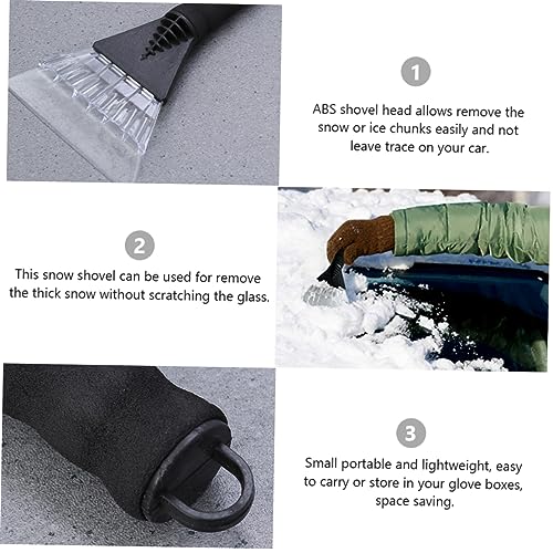 Happyyami 4pcs Snow Shovel Plastic Scraper Blades car Window Squeegee Snow Removal Tool for Window Windshield ice Scraper Plastic Squeegee Frost Scraper car Tools Round Rubber Sleeve Brush