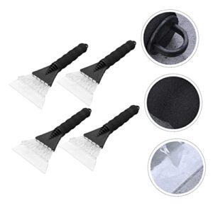 Happyyami 4pcs Snow Shovel Plastic Scraper Blades car Window Squeegee Snow Removal Tool for Window Windshield ice Scraper Plastic Squeegee Frost Scraper car Tools Round Rubber Sleeve Brush