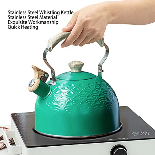 Ikunde Whistling Kettle 2.5L Capacity Stainless Steel Stovetop Teapot for Water Boiling