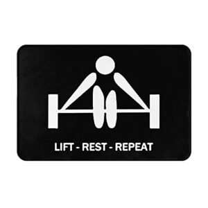 lift rest repeat weight-lifting indoor doormat home entrance interior front door mat anti-slip rubber door front pad 16x24in