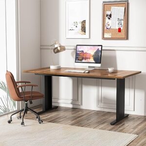 Tribesigns 63-Inch Executive Desk, Large Computer Office Desk with Heavy Duty Frame, Modern Simple Study Writing Table Workstation Business Furniture for Home Office (Walnut)