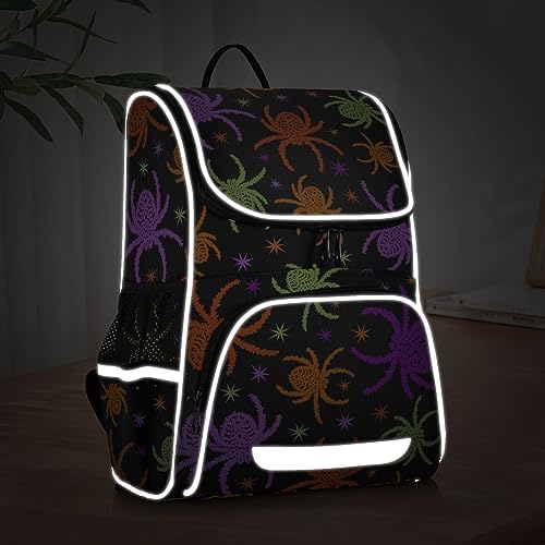 Sletend Large Capacity Printing Student Shoulder Bag for Children Teenagers Colorful Spider Laptop Bag School Bag for Work School, Men's and Women's Travel Backpack