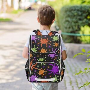 Sletend Large Capacity Printing Student Shoulder Bag for Children Teenagers Colorful Spider Laptop Bag School Bag for Work School, Men's and Women's Travel Backpack