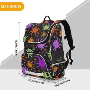 Sletend Large Capacity Printing Student Shoulder Bag for Children Teenagers Colorful Spider Laptop Bag School Bag for Work School, Men's and Women's Travel Backpack