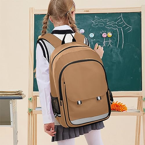 ODAWA Sand Brown Laptop Backpack 16 Inch for Men Middle School Backpack for Boys Book Bags for Boys