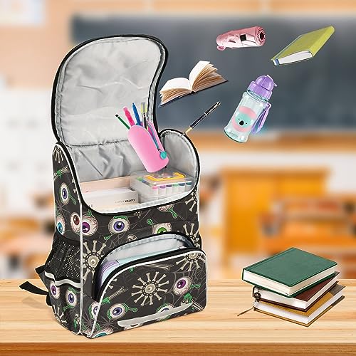 Sletend Large Capacity Printing Student Shoulder Bag for Children Teenagers Eyeball Laptop Bag School Bag for Work School, Men's and Women's Travel Backpack