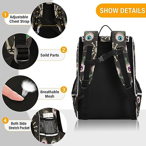 Sletend Large Capacity Printing Student Shoulder Bag for Children Teenagers Eyeball Laptop Bag School Bag for Work School, Men's and Women's Travel Backpack