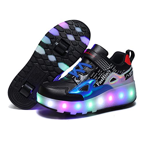 HHSTS Kids Shoes with Wheels LED Light Color Shoes Shiny Roller Skates Skate Shoes Simple Kids Gifts Boys Girls The Best Gift for Party Birthday Christmas Day