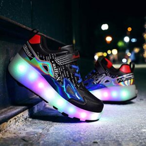 HHSTS Kids Shoes with Wheels LED Light Color Shoes Shiny Roller Skates Skate Shoes Simple Kids Gifts Boys Girls The Best Gift for Party Birthday Christmas Day