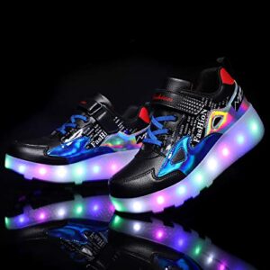 HHSTS Kids Shoes with Wheels LED Light Color Shoes Shiny Roller Skates Skate Shoes Simple Kids Gifts Boys Girls The Best Gift for Party Birthday Christmas Day