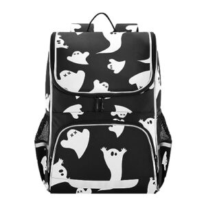 sletend large capacity printing student shoulder bag for children teenagers white ghost laptop bag school bag for work school, men's and women's travel backpack