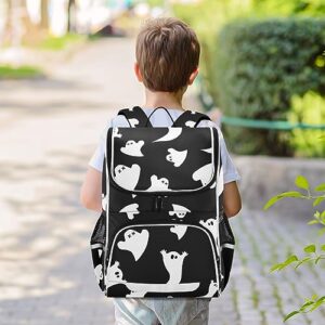 Sletend Large Capacity Printing Student Shoulder Bag for Children Teenagers White Ghost Laptop Bag School Bag for Work School, Men's and Women's Travel Backpack