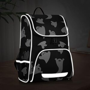 Sletend Large Capacity Printing Student Shoulder Bag for Children Teenagers White Ghost Laptop Bag School Bag for Work School, Men's and Women's Travel Backpack