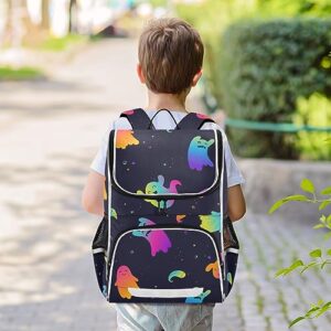 Sletend Large Capacity Printing Student Shoulder Bag for Children Teenagers Colorful Ghost Laptop Bag School Bag for Work School, Men's and Women's Travel Backpack